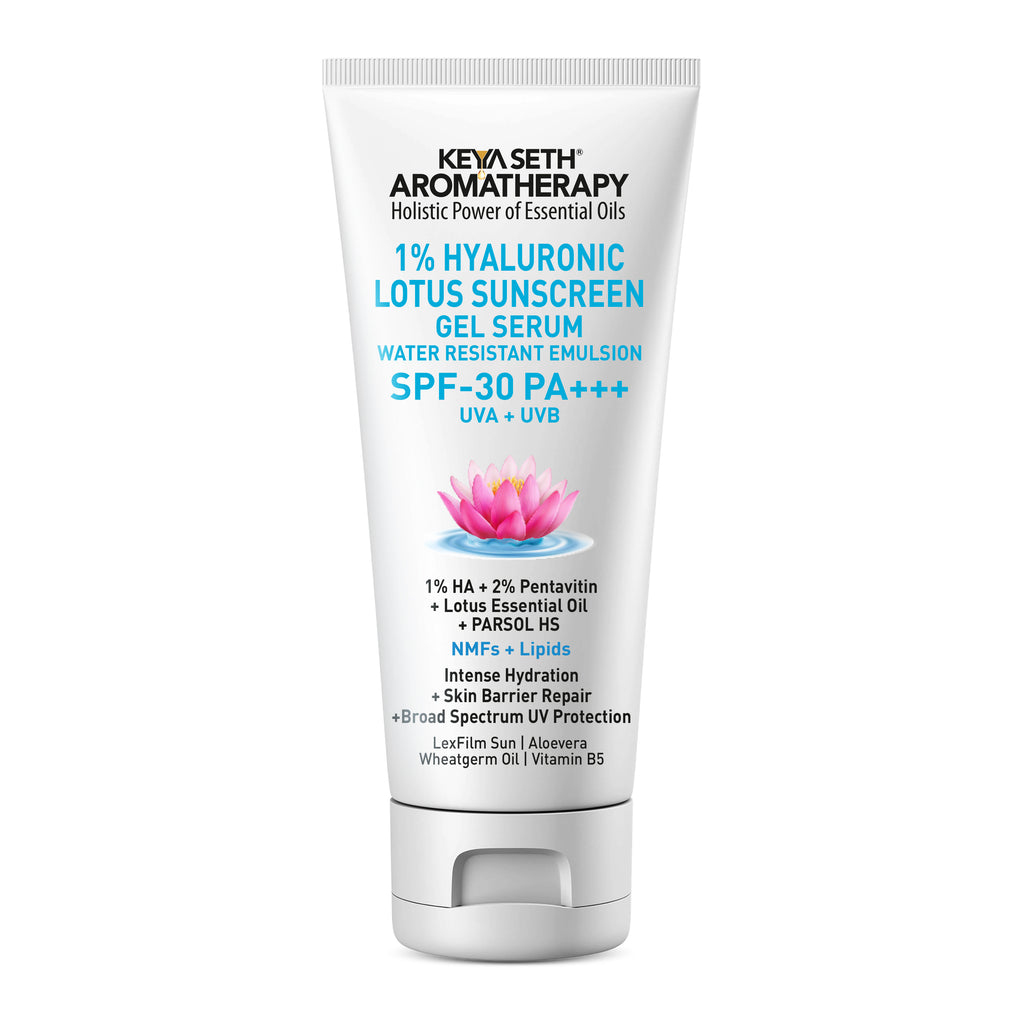 1% Hyaluronic Lotus Sunscreen Aqua GEL Serum, SPF 30 Water Resistant ...