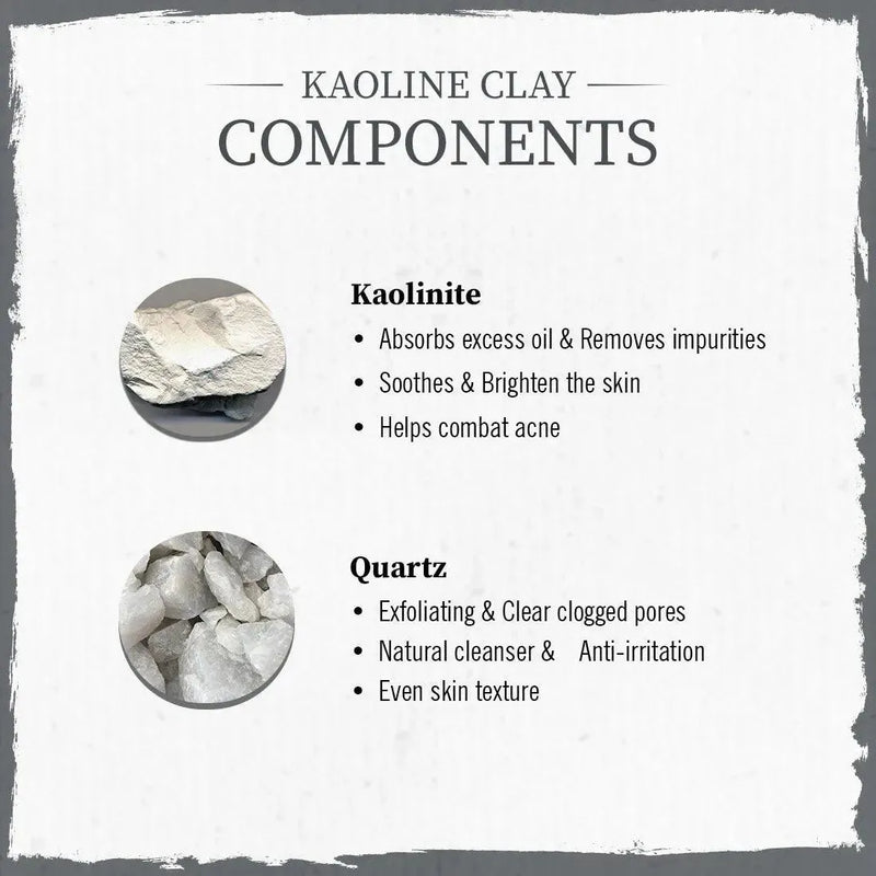 Kaolin Clay Powder Face Pack For Women & Men, Brightening + Absorbs ...
