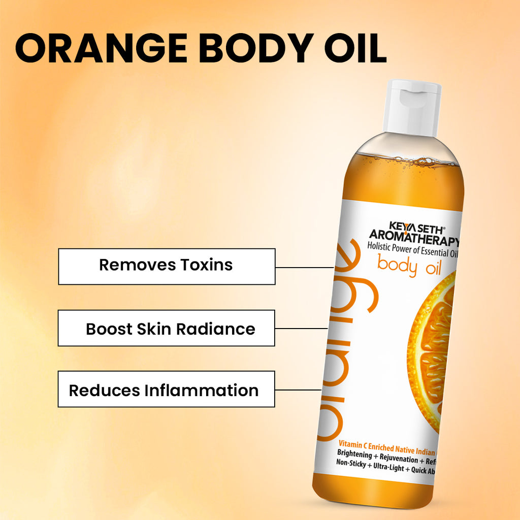 Orange Body Oil with Vitamin C, Brightening, Rejuvenating & Refreshing ...