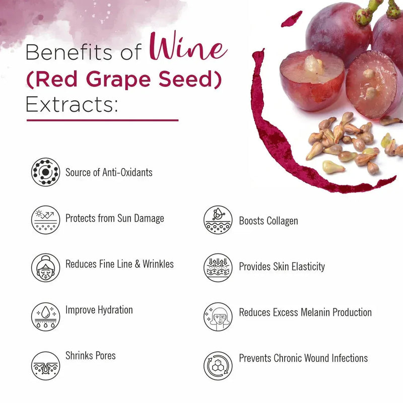 Wine Facial Kit 6 Steps Enriched with Red Grape Seed Extract for ...